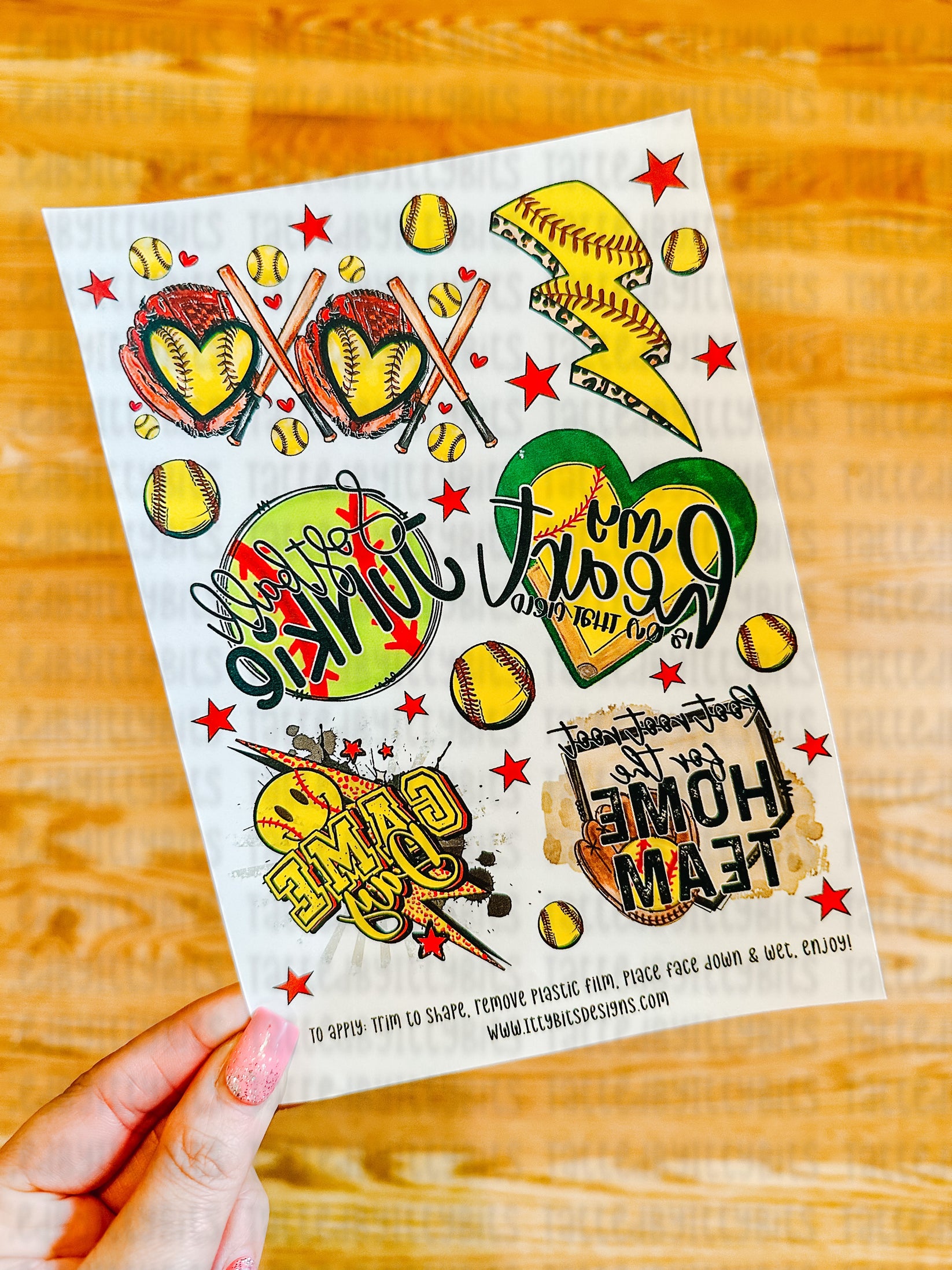 SoftBall Swag 5x7 Sheets - MOQ 10 – Tatted By Itty Bits Designs